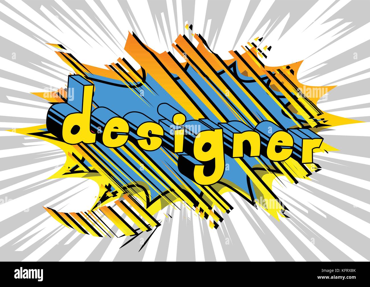 Designer - Comic book style word on abstract background Stock Vector ...