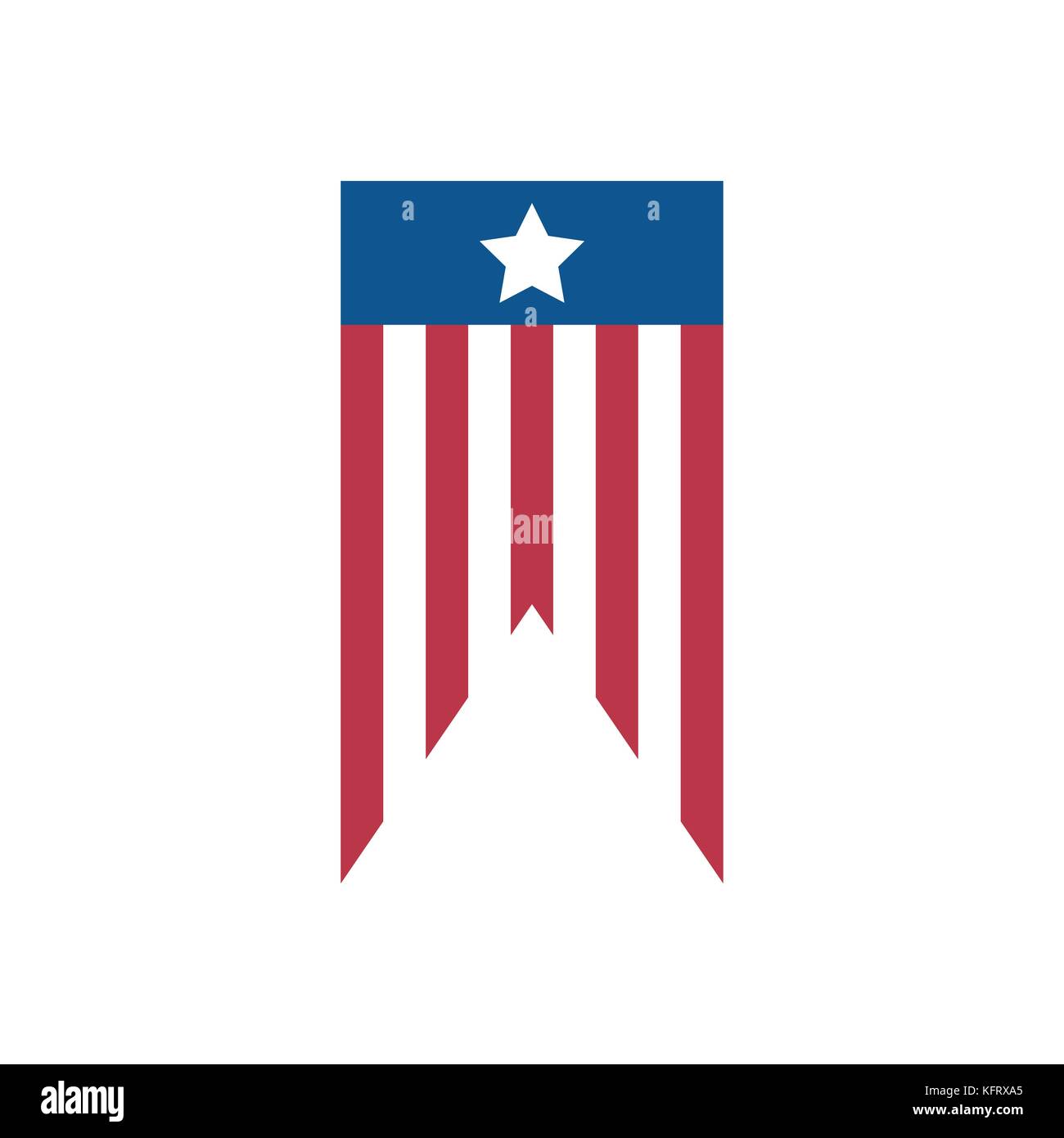 Simple USA Flag Banner Emblem Stock Vector Image & Art - Alamy