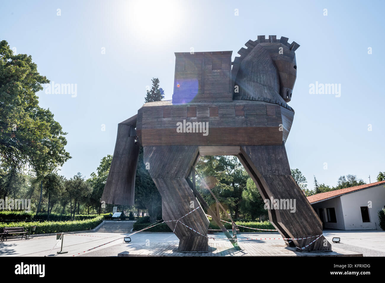 Famous Trojan horse in ancient city of Troy.Wooden Trojan horse in ...