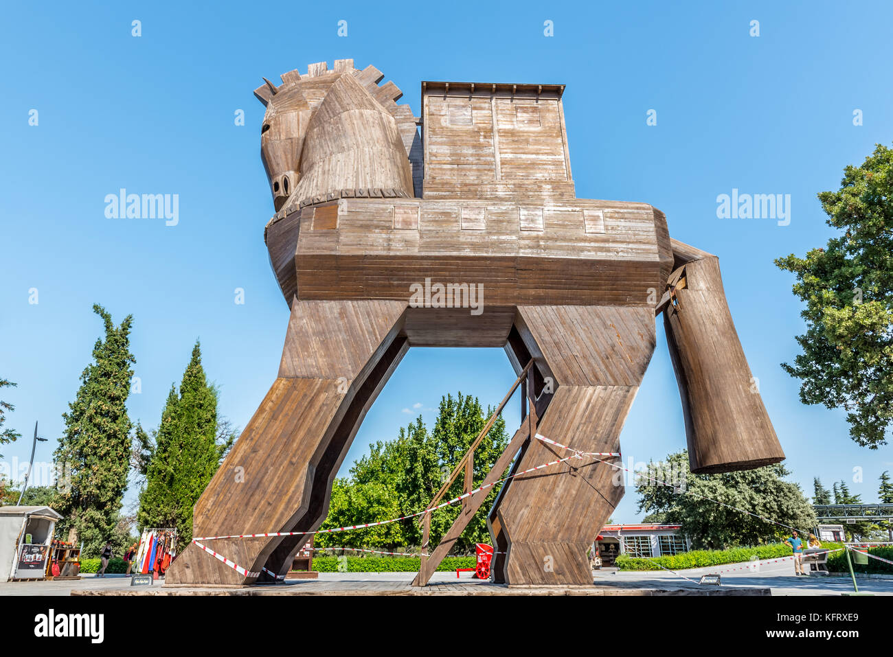 Famous Trojan horse in ancient city of Troy.Wooden Trojan horse in ...