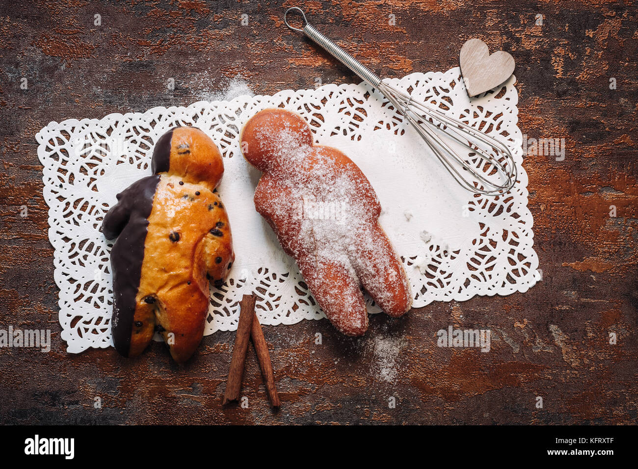 Saint Nicholas traditional little man shaped pastry Stock Photo - Alamy