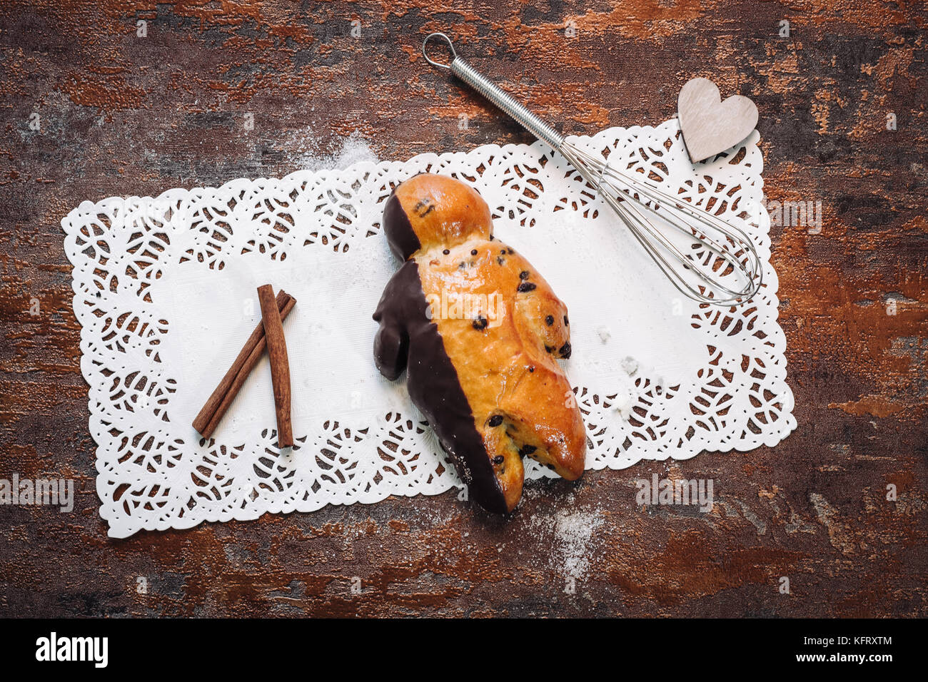 Saint Nicholas traditional little man shaped pastry Stock Photo - Alamy