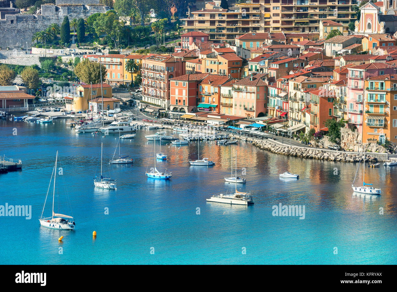 Luxury resort of Villefranche sur Mer. French Riviera, Cote d'Azur ...