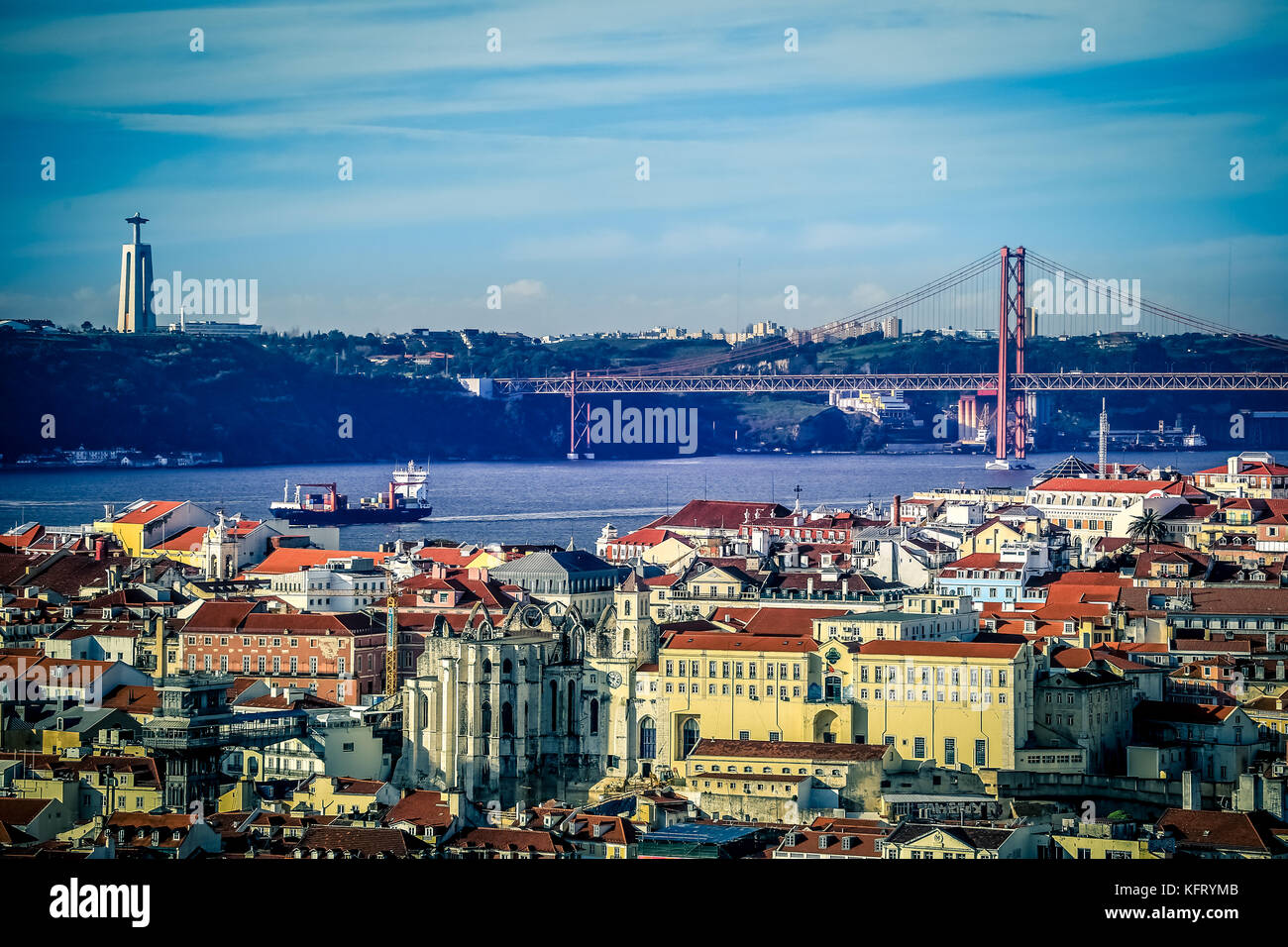 Panorama of the european city Lisbon, capital of Portugal Stock Photo ...