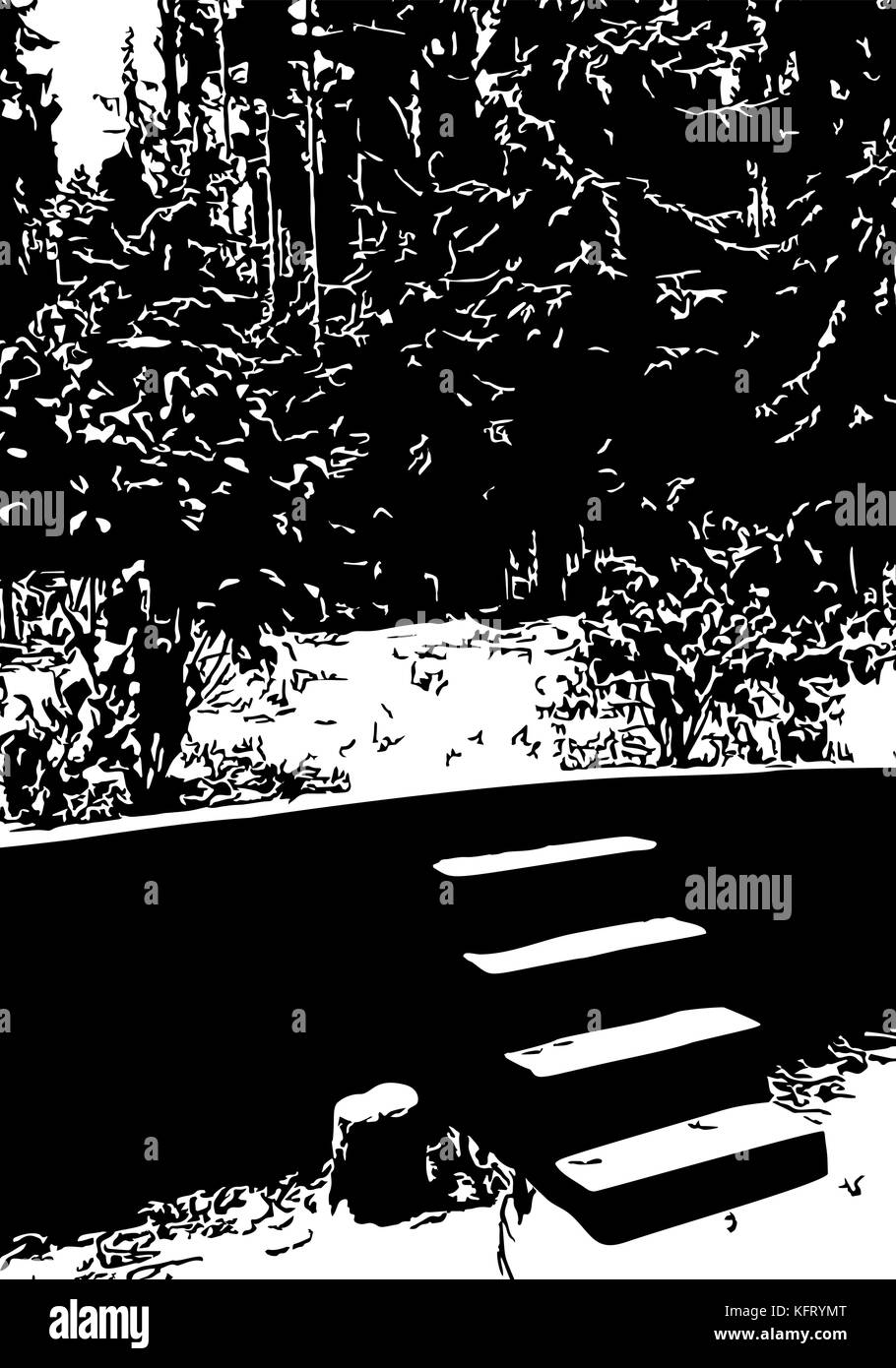 Winter postcard fir tree Black and White Stock Photos & Images - Alamy