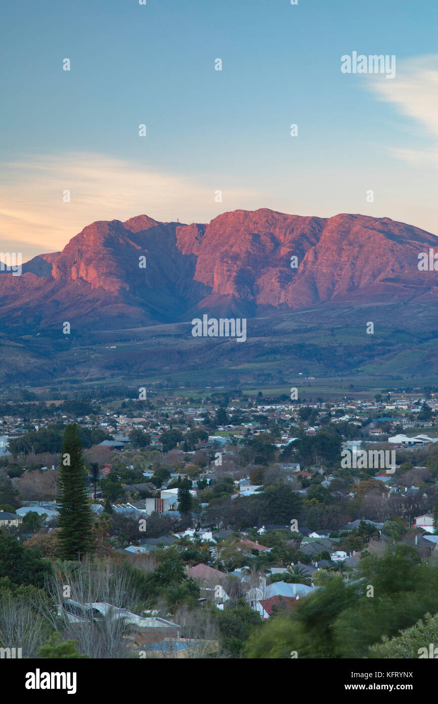 Paarl Valley at sunset, Paarl, Western Cape, South Africa Stock Photo ...