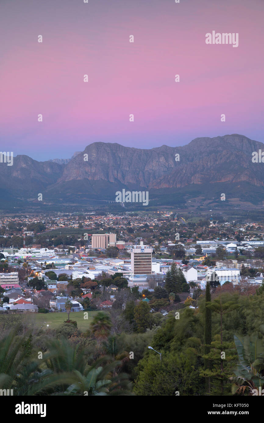 Paarl Valley at sunset, Paarl, Western Cape, South Africa Stock Photo ...