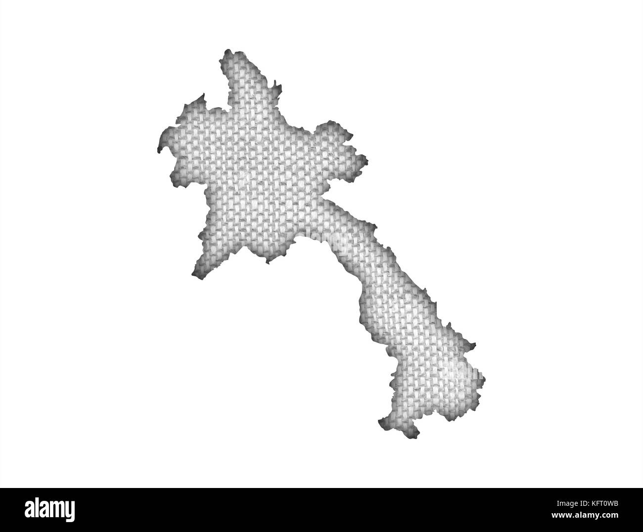 Map of Laos on old linen Stock Photo - Alamy