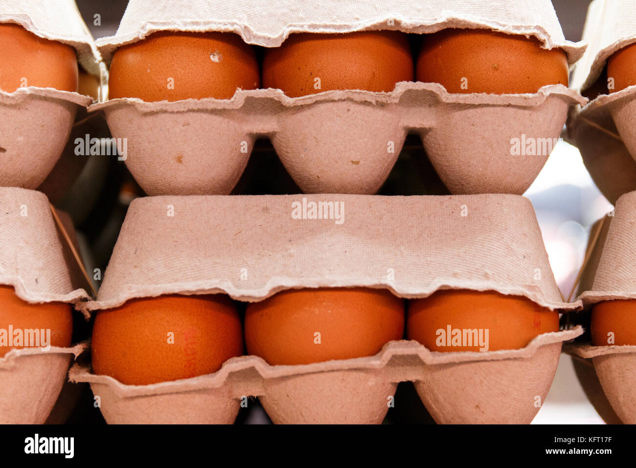carton of fresh eggs ready for sale in a market Stock Photo - Alamy