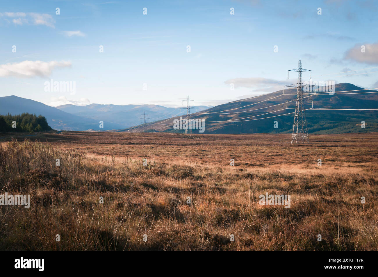 Pylons and Power Cables strewn across the Scottish Landscape Stock ...