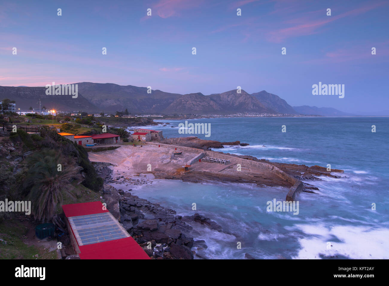Hermanus at sunset, Western Cape, South Africa Stock Photo - Alamy