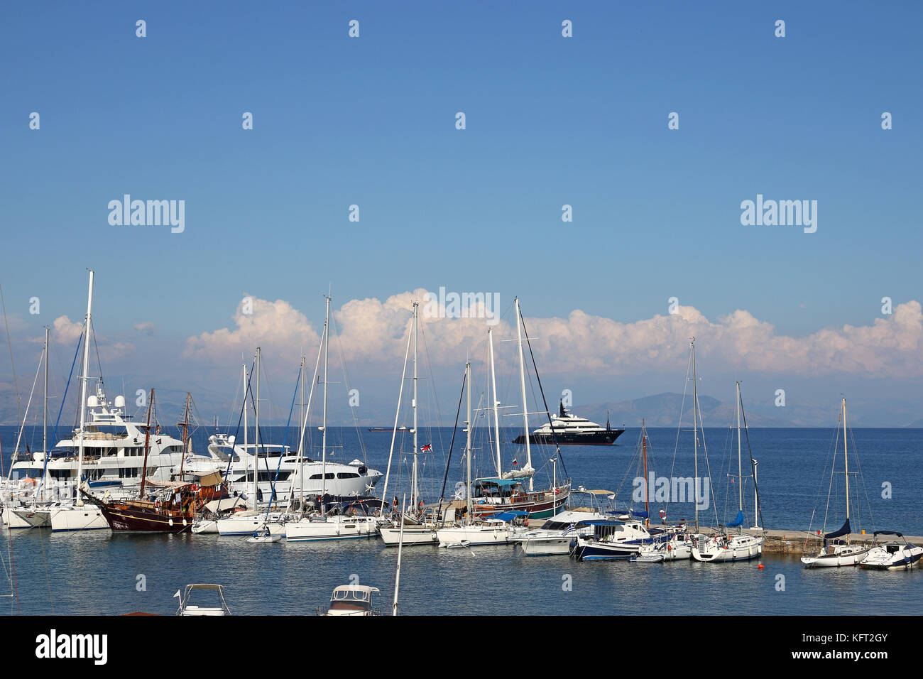yachts and boats Ionian sea Corfu island Greece Stock Photo - Alamy