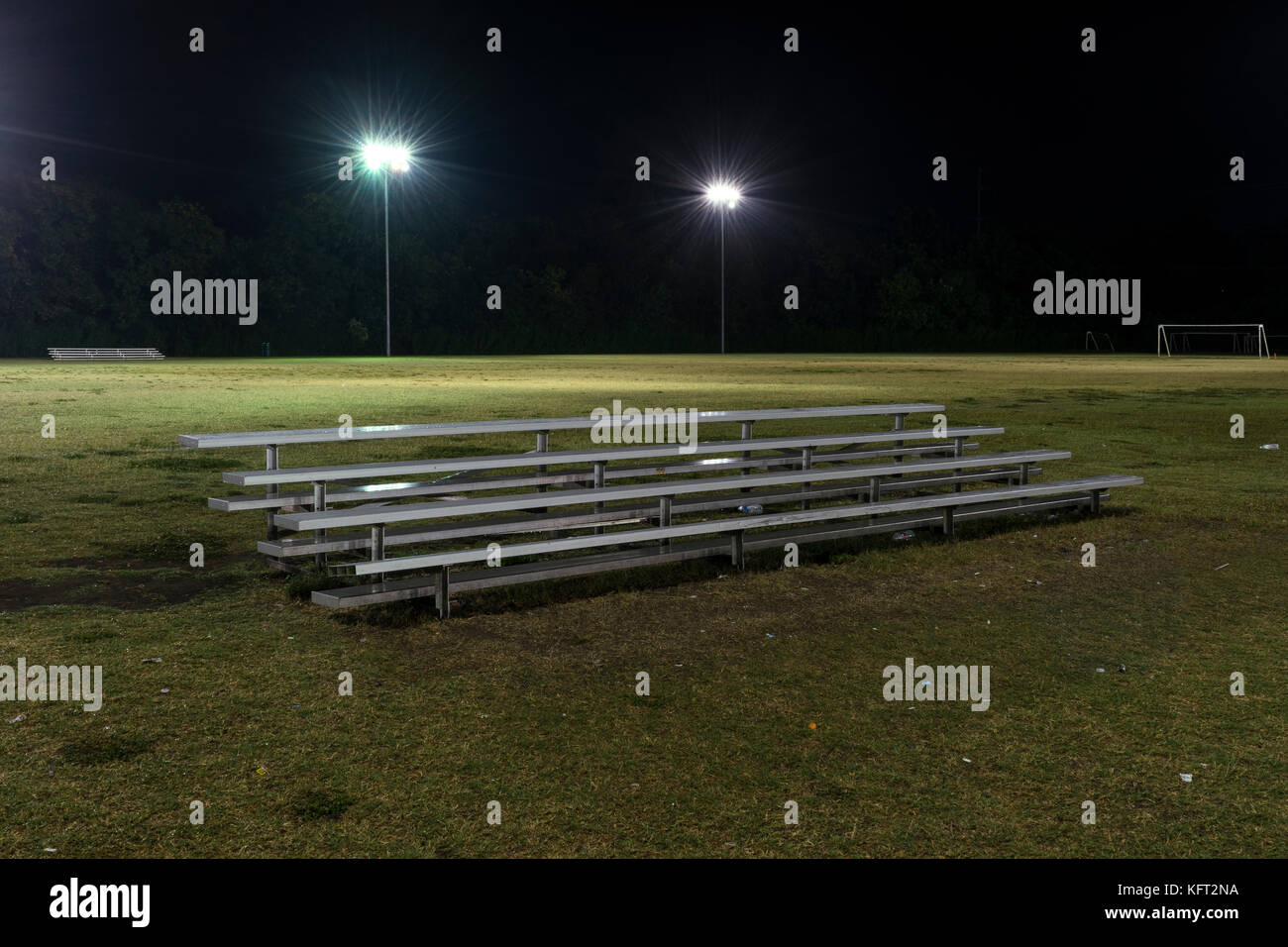 Empty Football Stadium Night