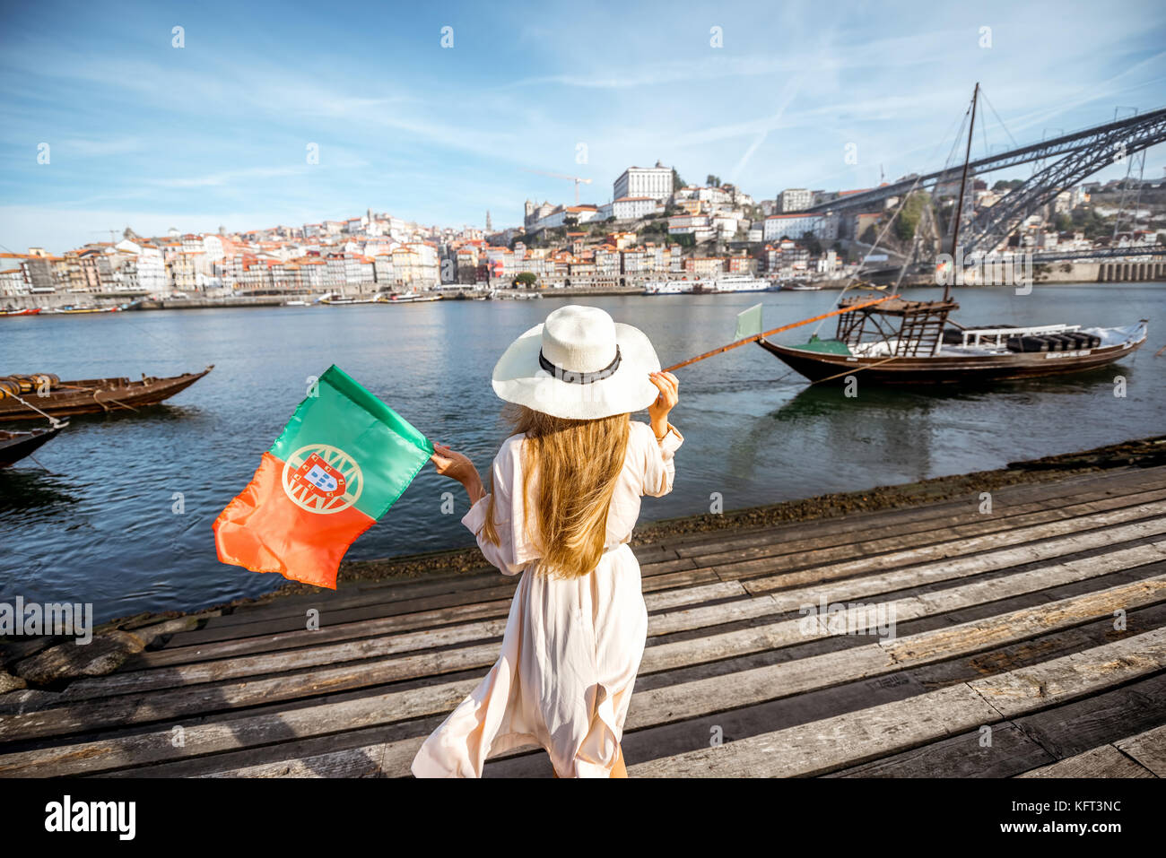Woman traveling in Porto city Stock Photo - Alamy