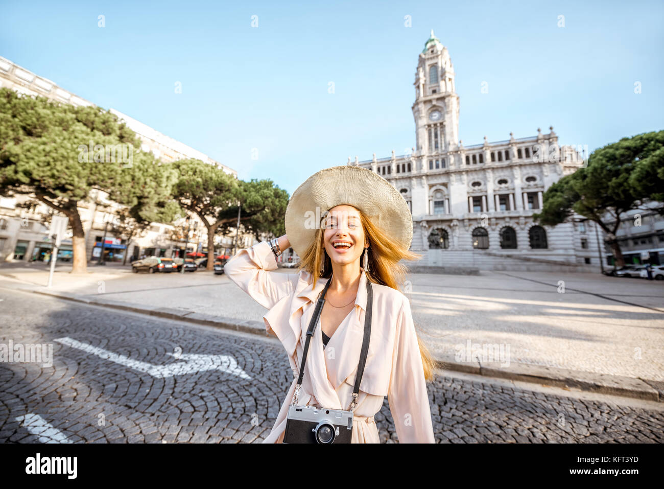 Woman traveling in Porto city Stock Photo - Alamy