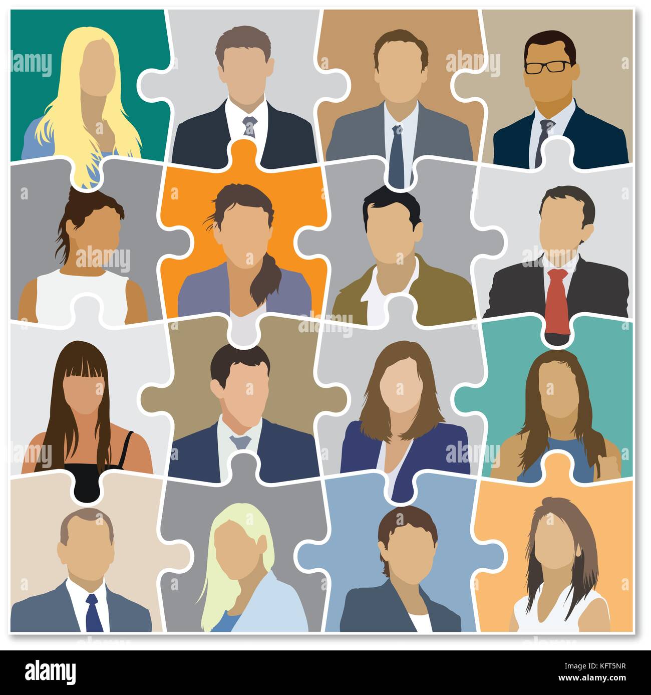 Jigsaw puzzle shown as an organizational structure of the company Stock ...