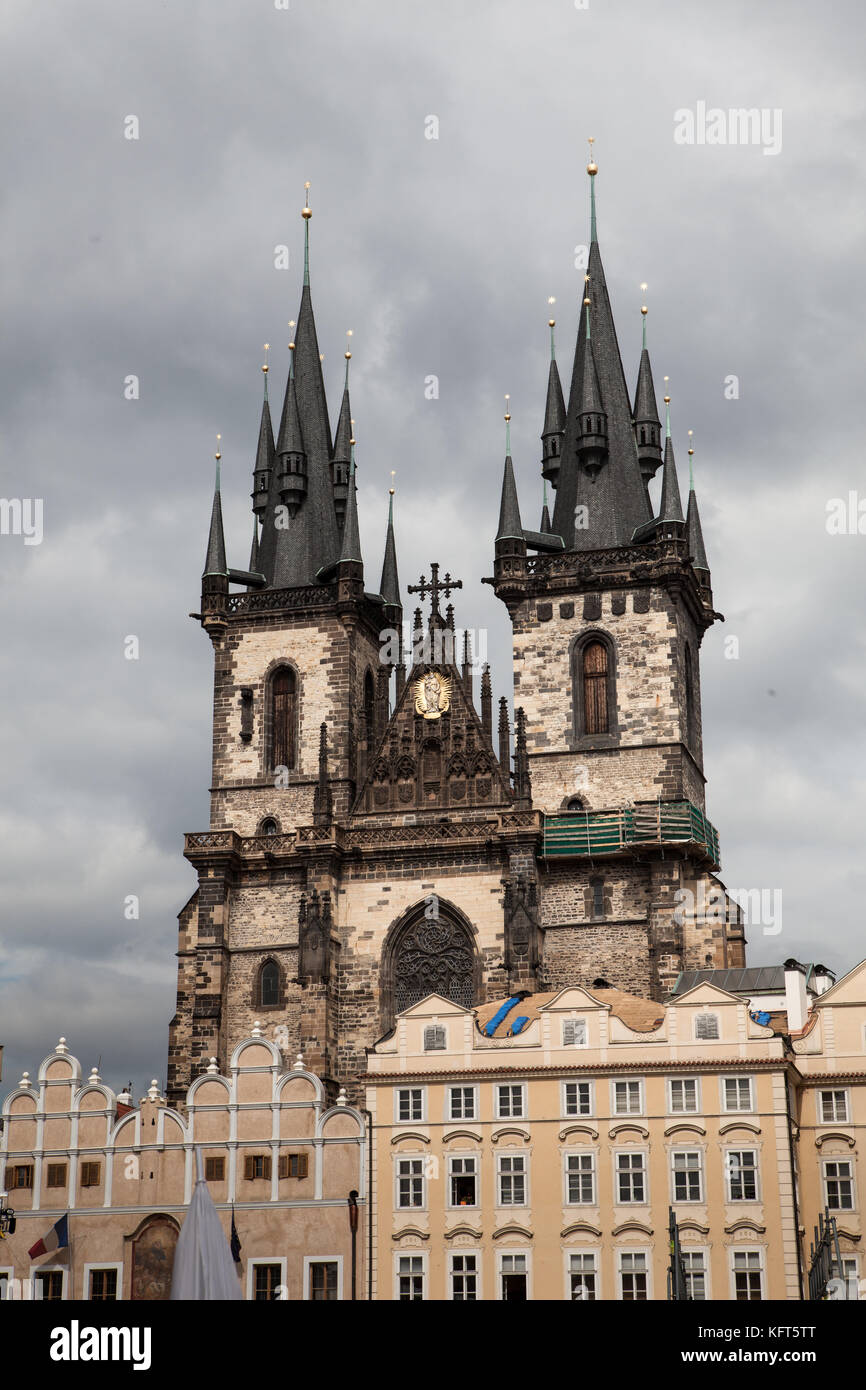 Gothic Tyn Church, Old Town, (Staré město), Prague, Czech Republic ...