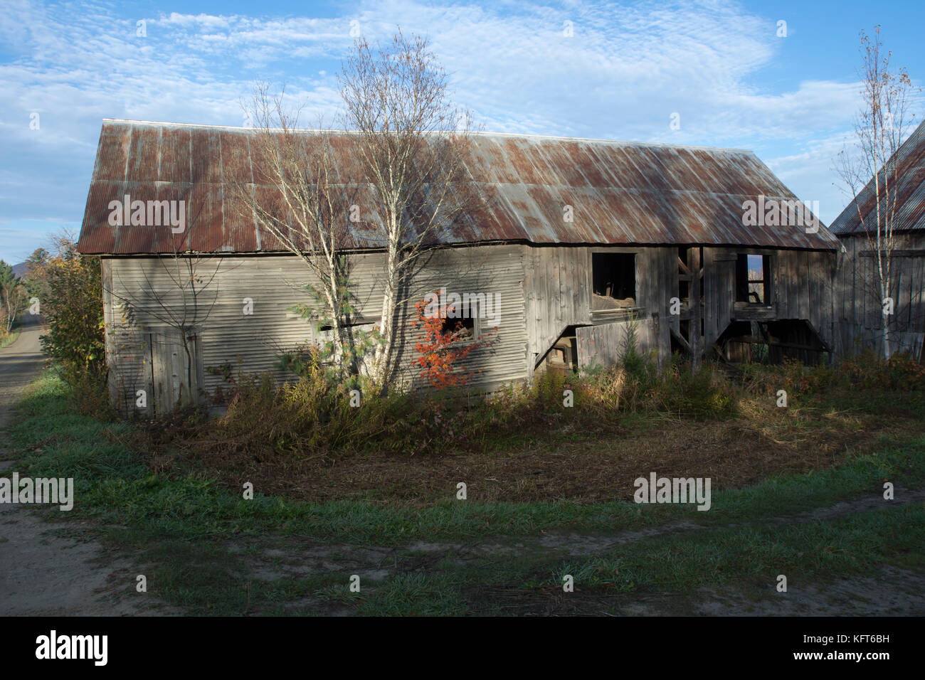 An old barn (1800's) on a farm in rural Moretown, Vermont, USA Stock ...