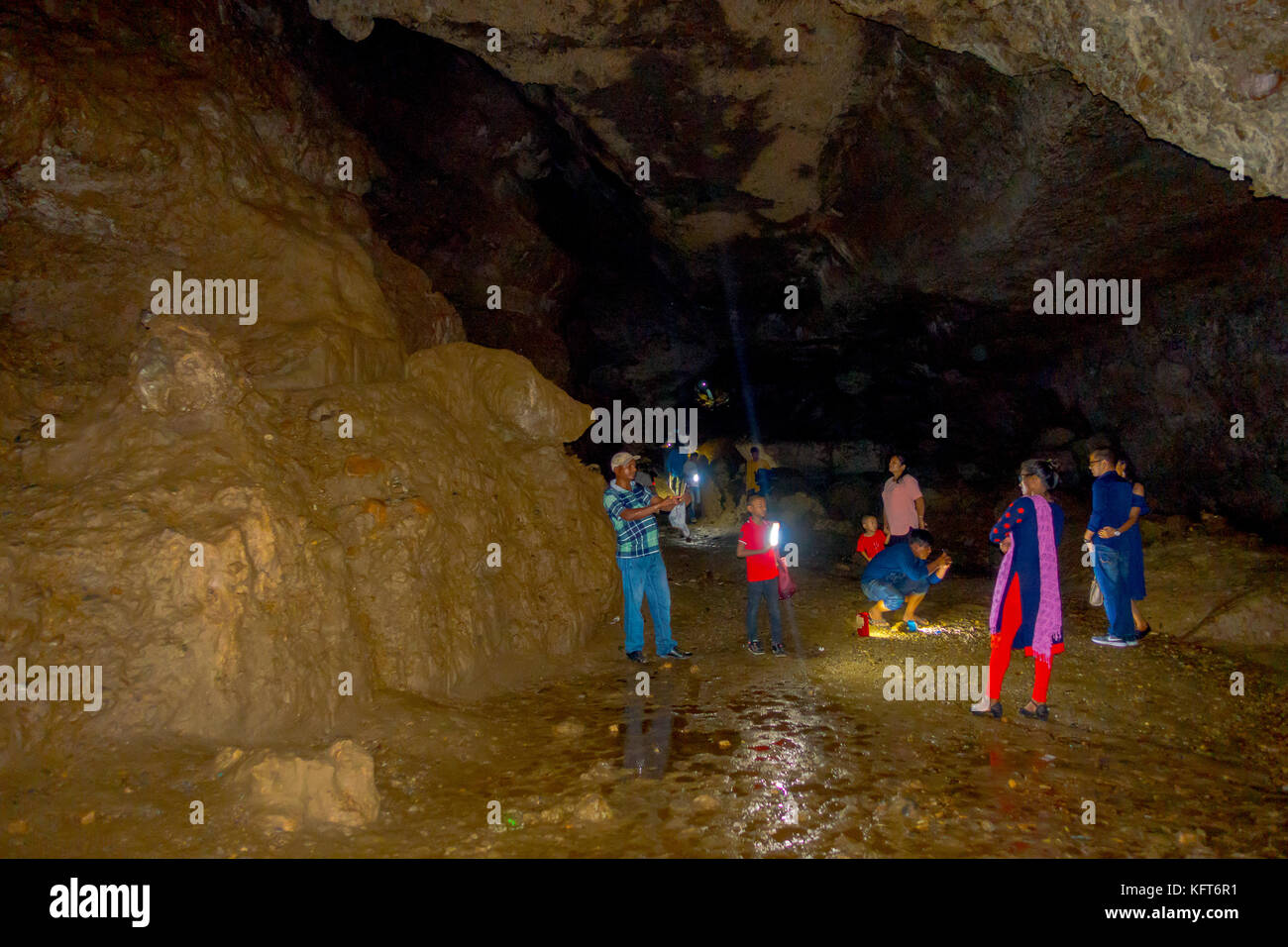 Pokhara, Nepal - September 12, 2017: Unidentified group of people with ...