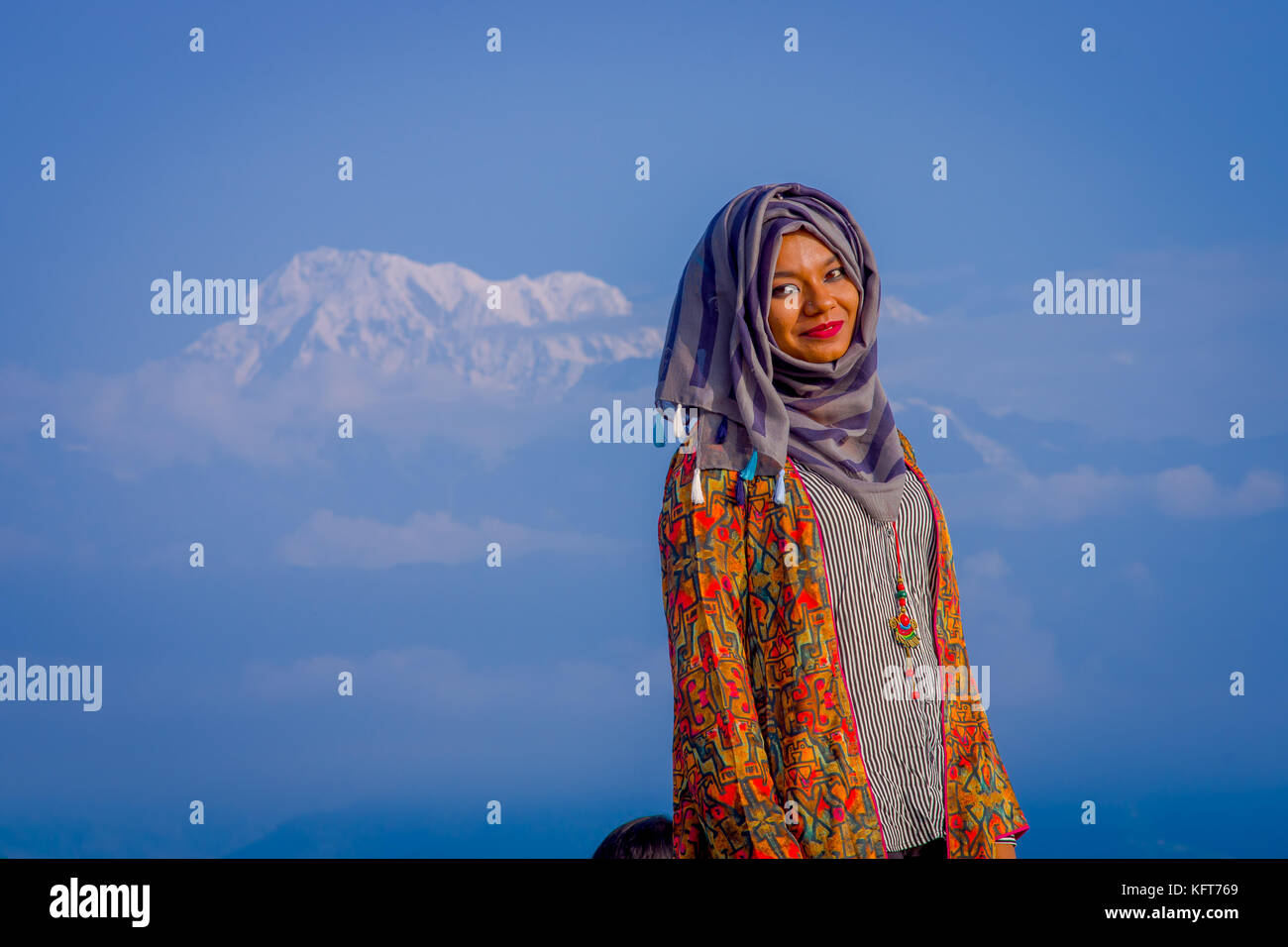 Nepal lady greeting hi-res stock photography and images - Alamy