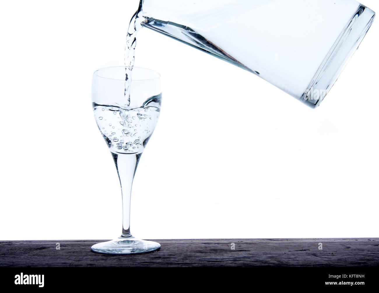 Filling glass with water from jug Stock Photo - Alamy