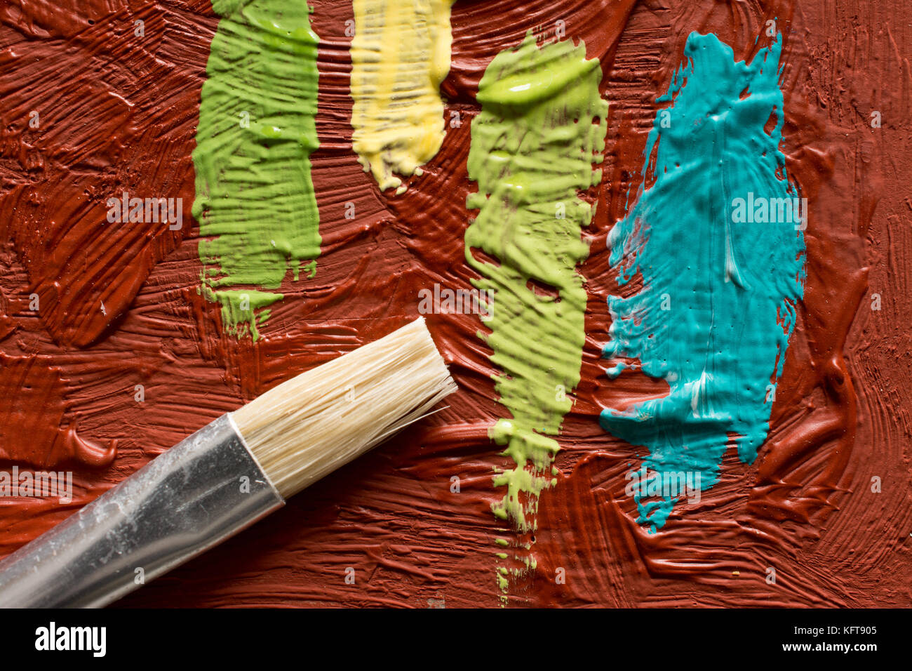 Abstract painting background with paintbrush. Wallpaper for a painter ...