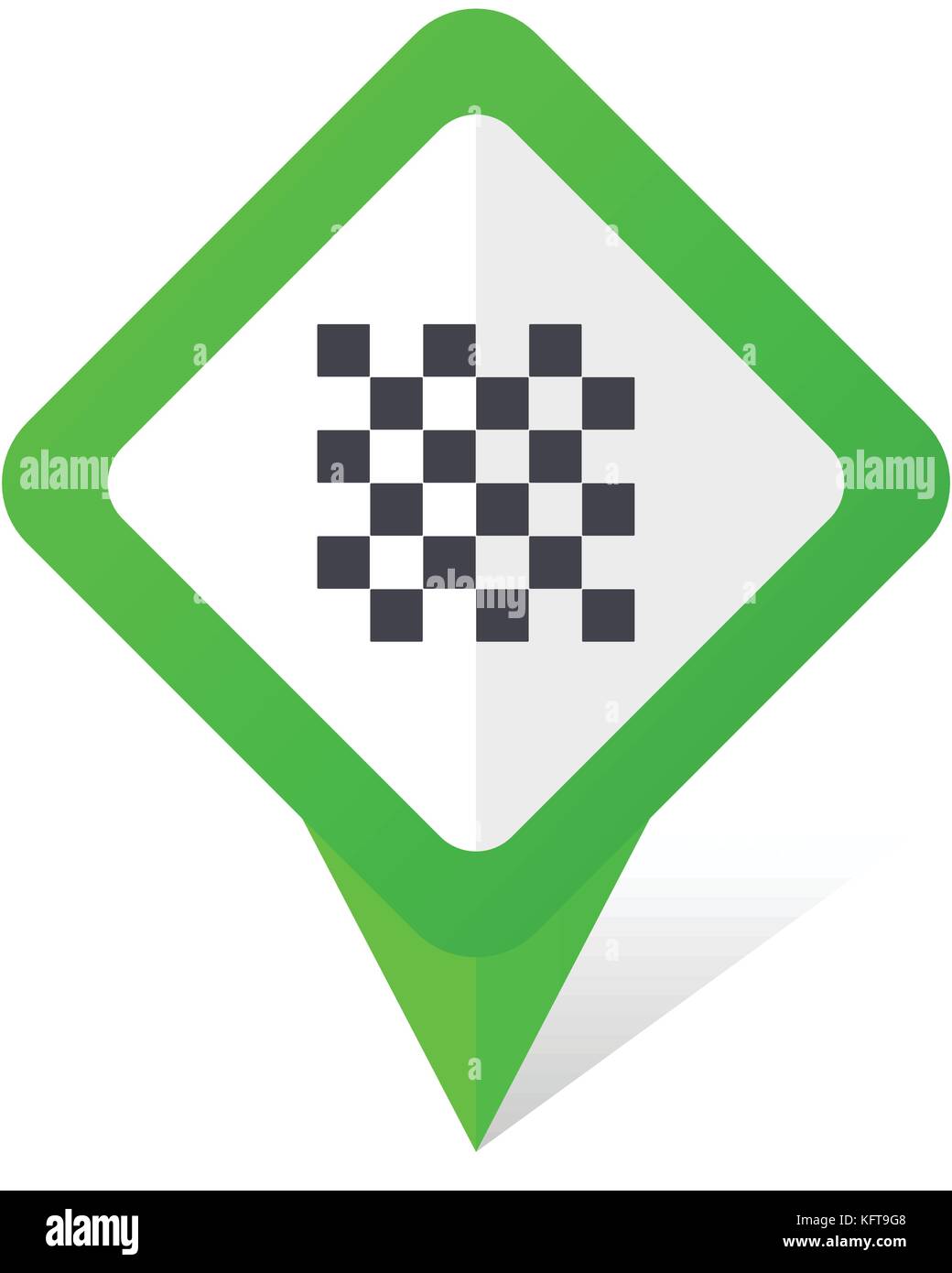 Chess green square pointer web and mobile phone vector icon in eps 10 ...