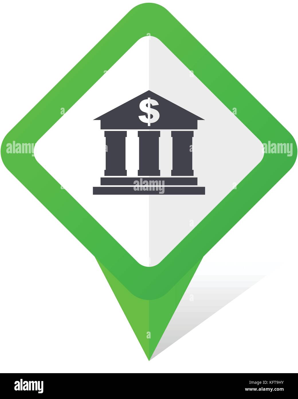 Bank green square pointer web and mobile phone vector icon in eps 10 on ...