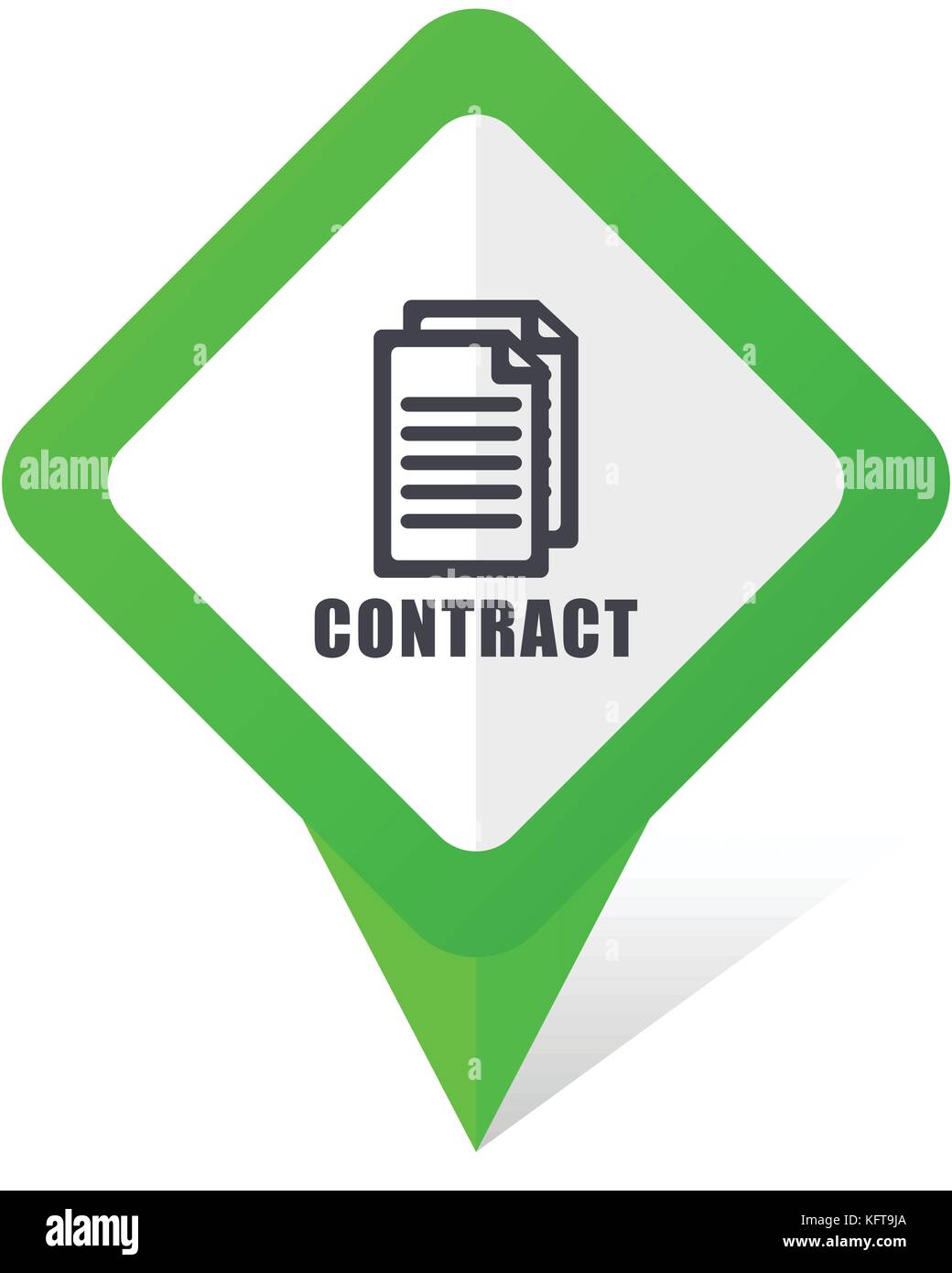 Contract green square pointer web and mobile phone vector icon in eps ...