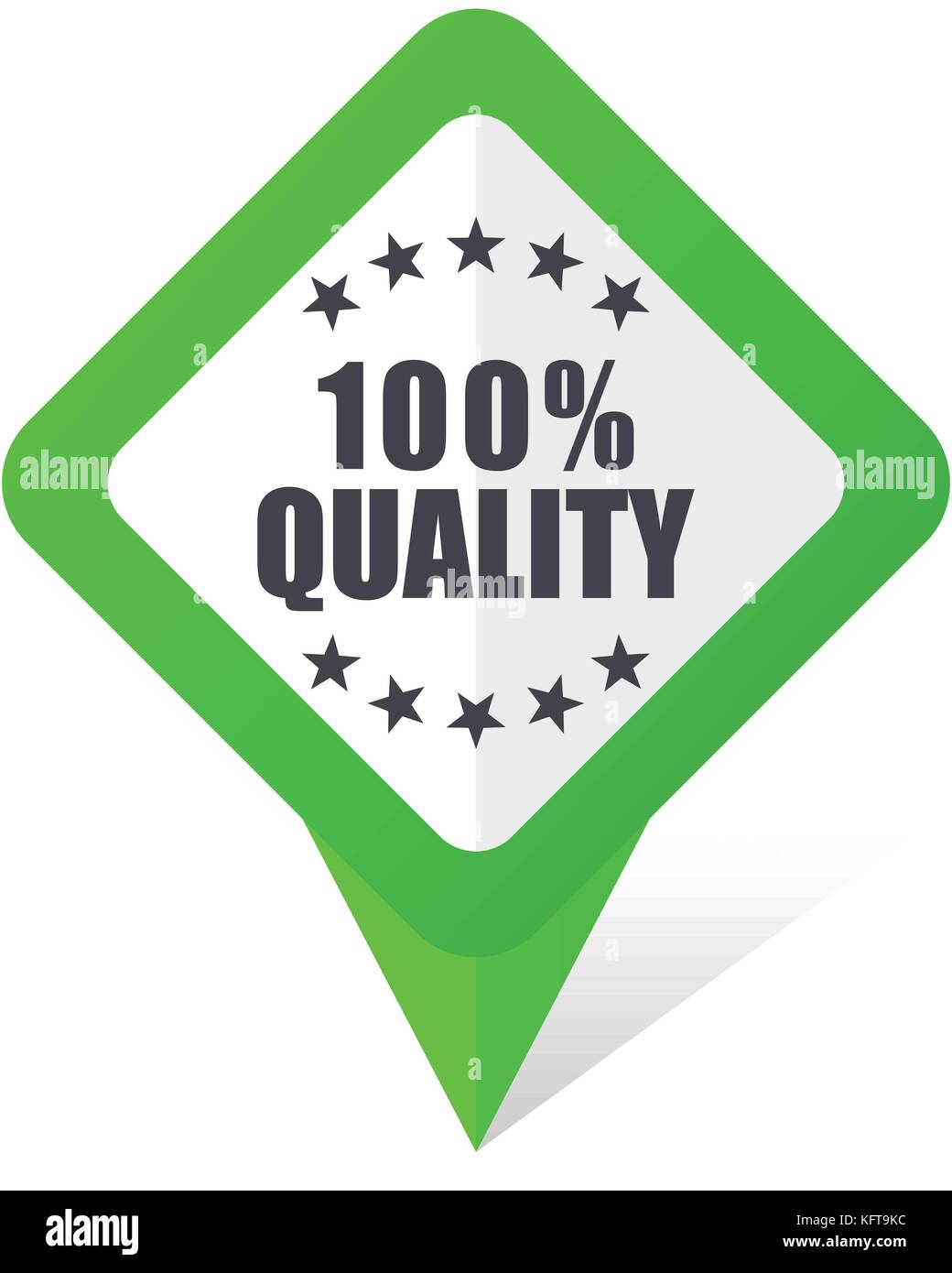 Quality green square pointer web and mobile phone vector icon in eps 10 ...