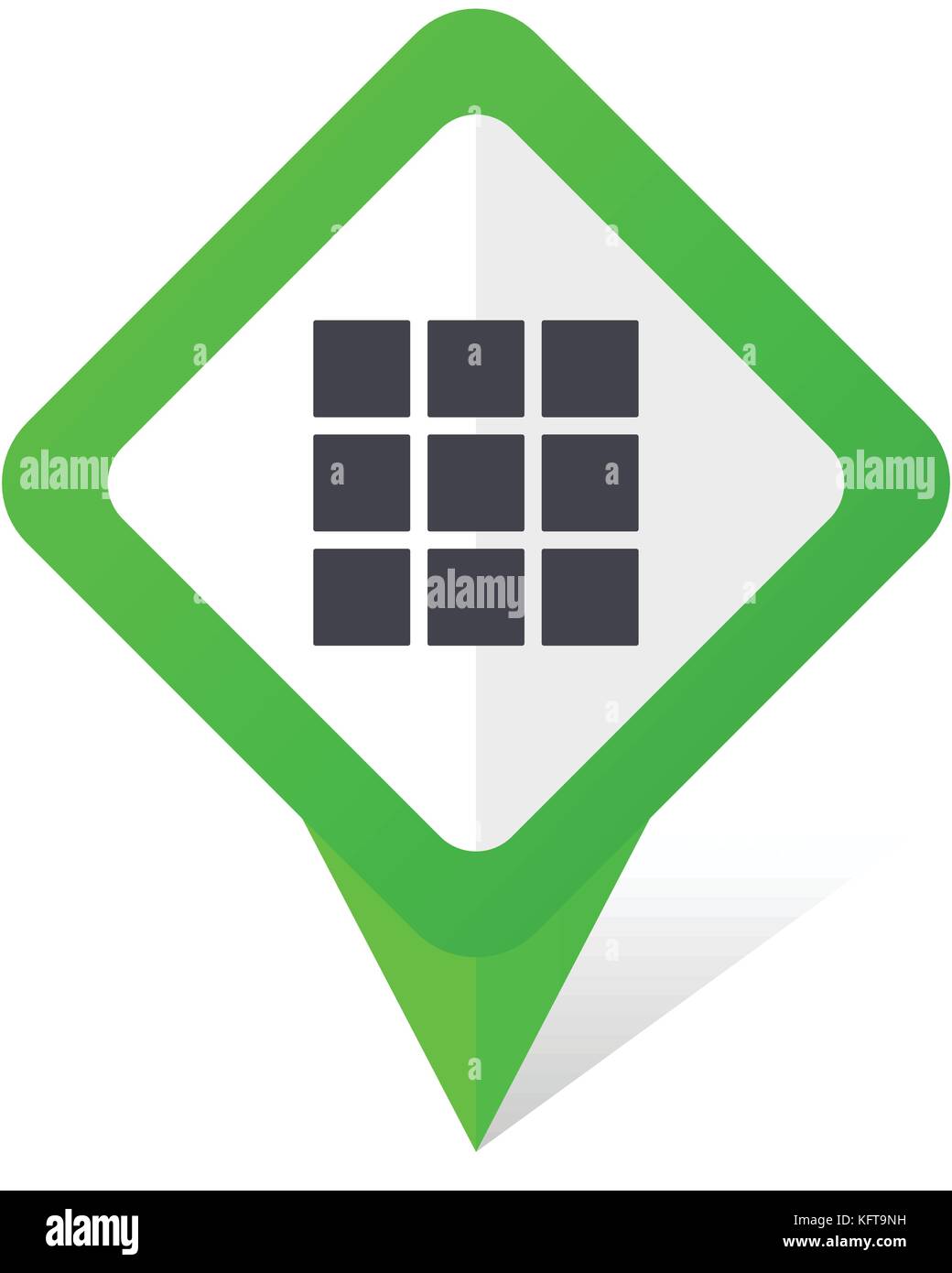 Thumbnails grid green square pointer web and mobile phone vector icon ...