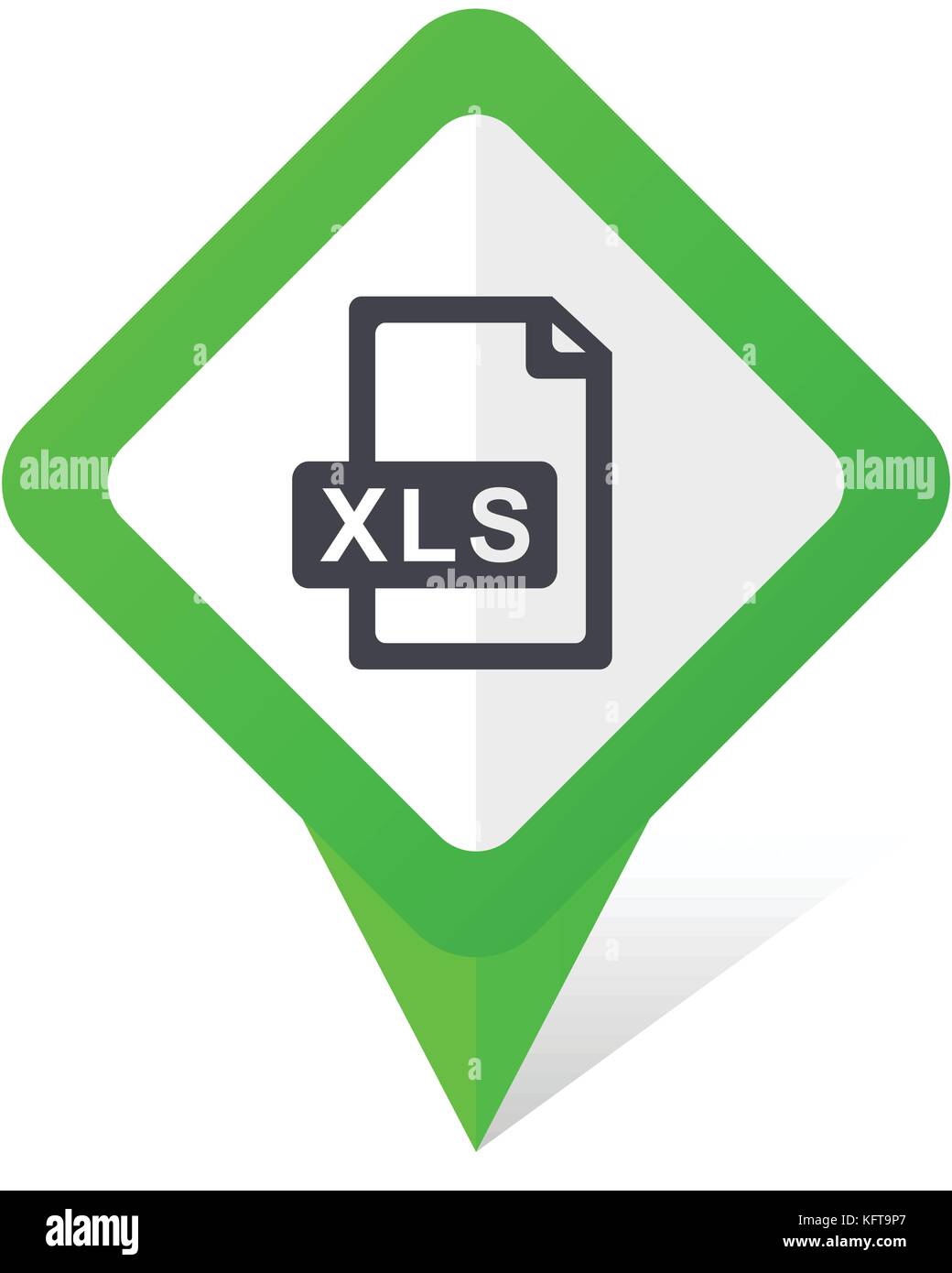 Xls file green square pointer web and mobile phone vector icon in eps ...