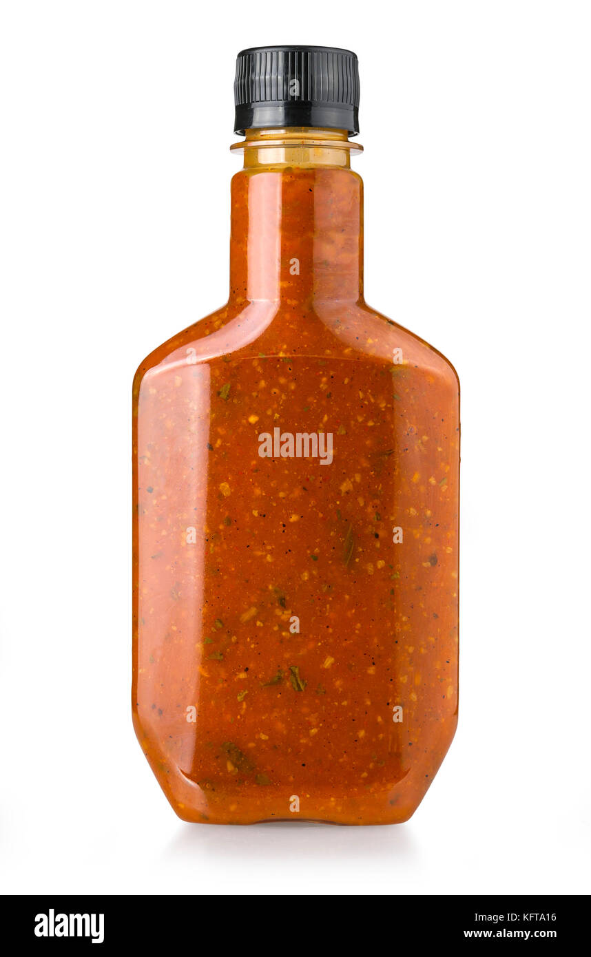 barbecue sauces in glass bottles with clipping path Stock Photo - Alamy