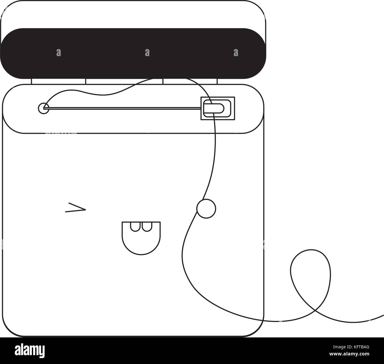 dental floss kawaii in black silhouette Stock Vector Image & Art - Alamy