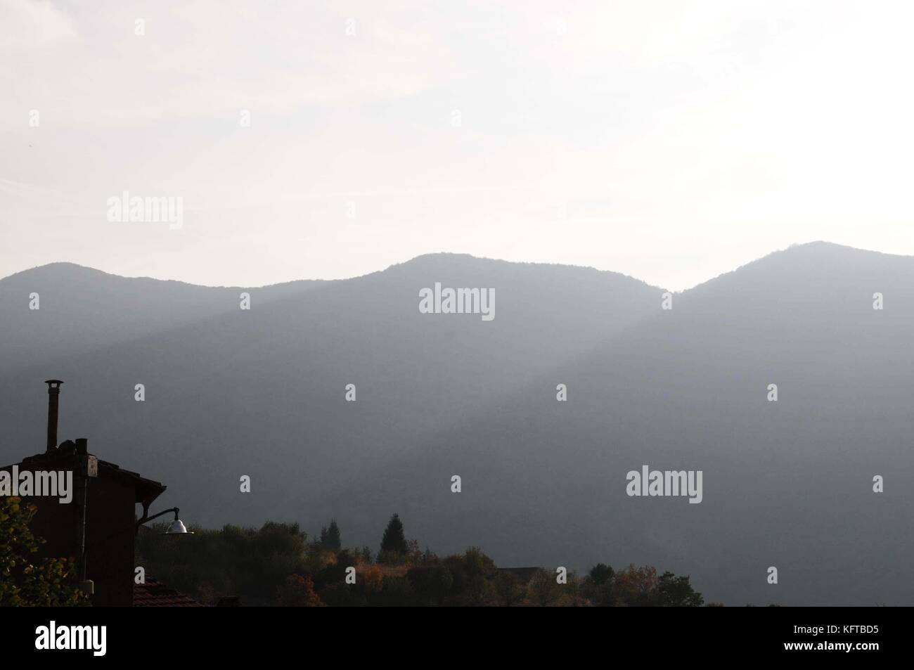 A view of the Appennine mountains from Connio, Carrega Ligure, Piedmont ...