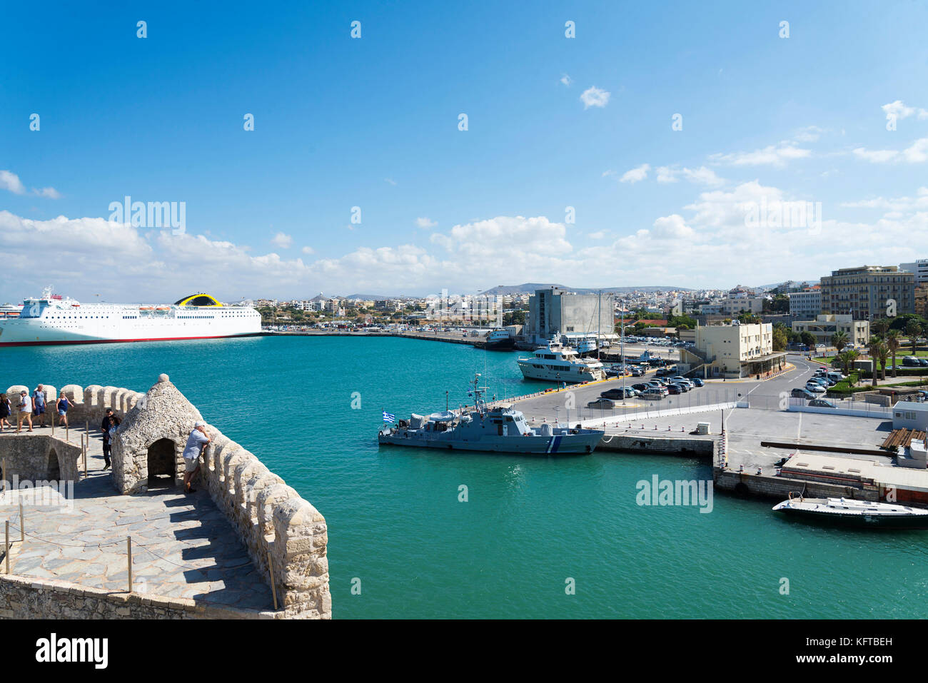 Stone wall with sea in Greece on the island of Crete Stock Photo - Alamy
