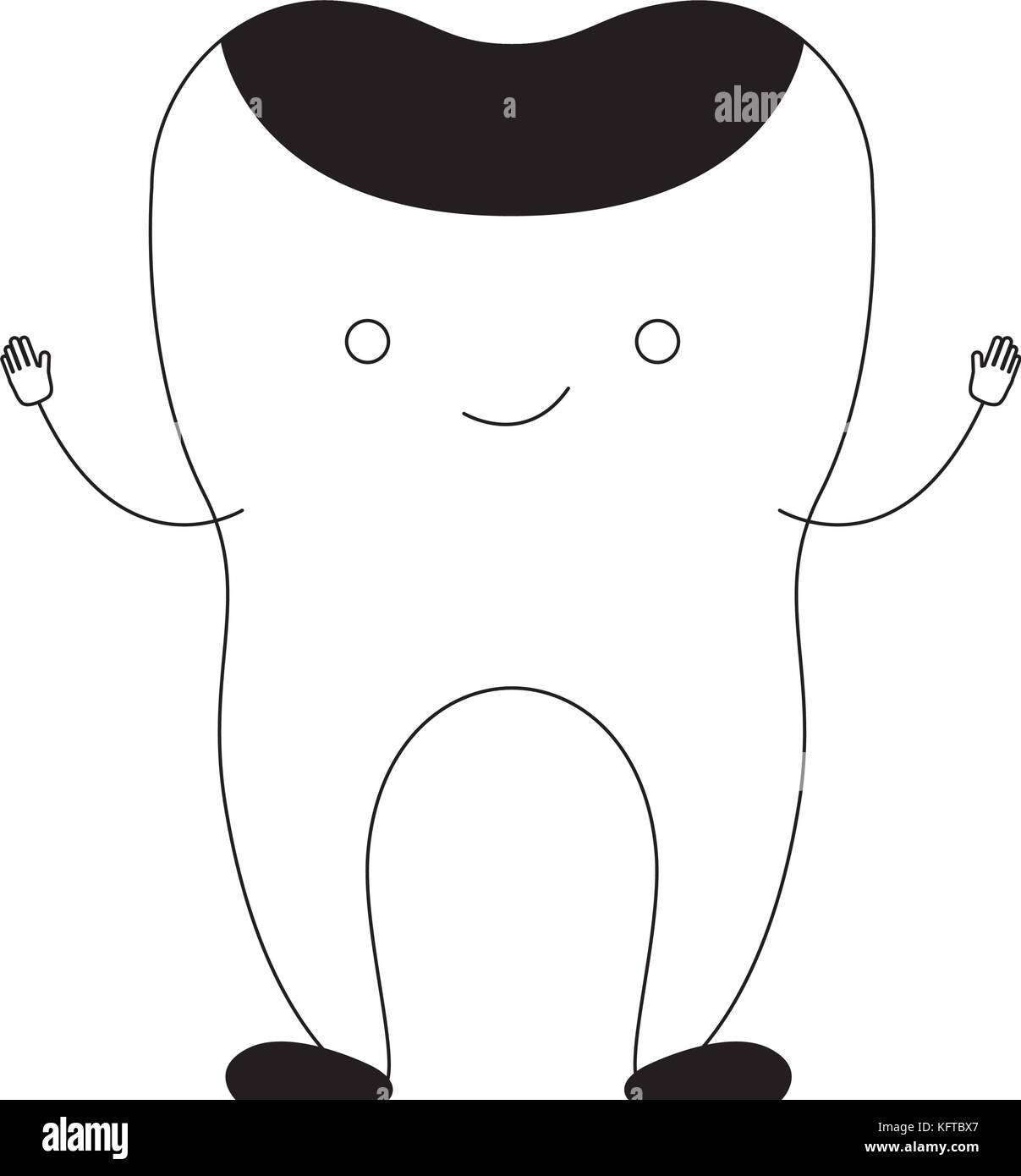 restored tooth cartoon in black silhouette Stock Vector Image & Art - Alamy