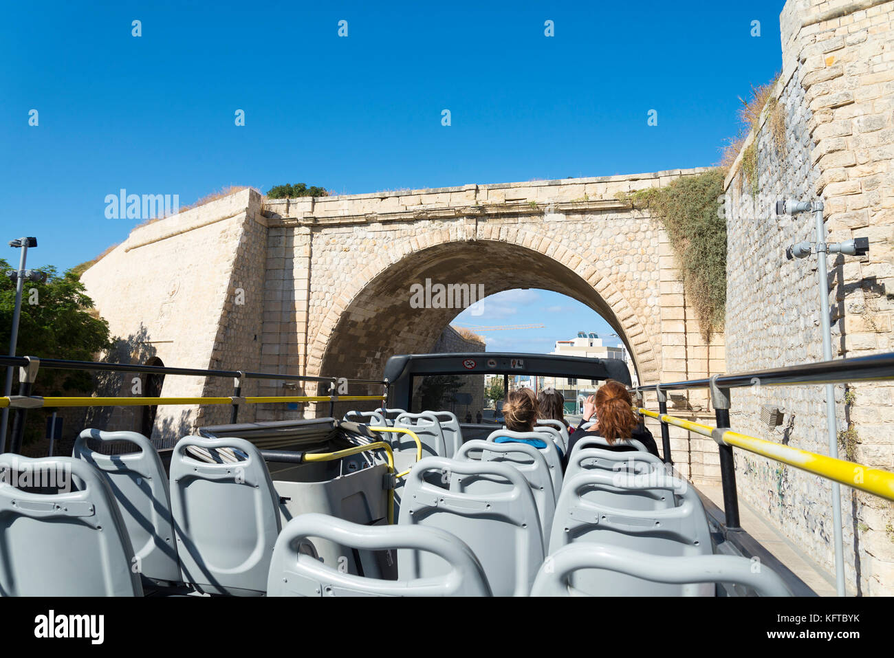 A double-Decker bus tour through Europe on a Sunny day Stock Photo - Alamy