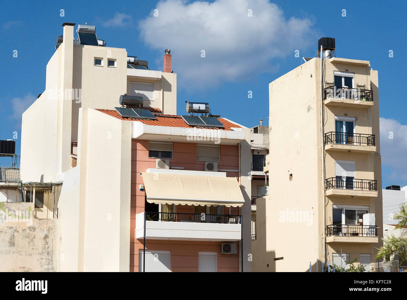 Residential building in the city of Heraklion, on the island of Crete ...
