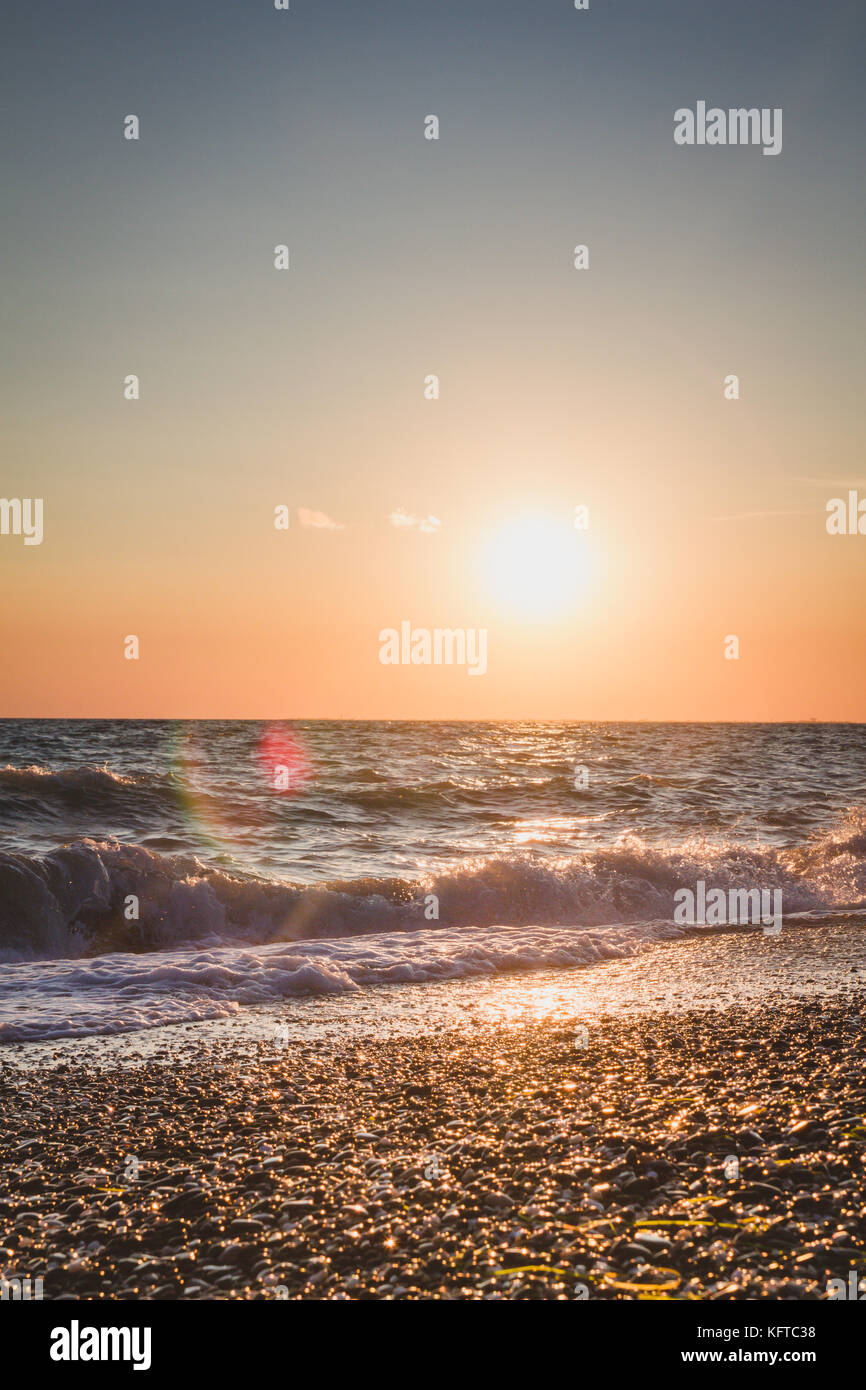 Beautiful sunset on the summer sea Stock Photo - Alamy