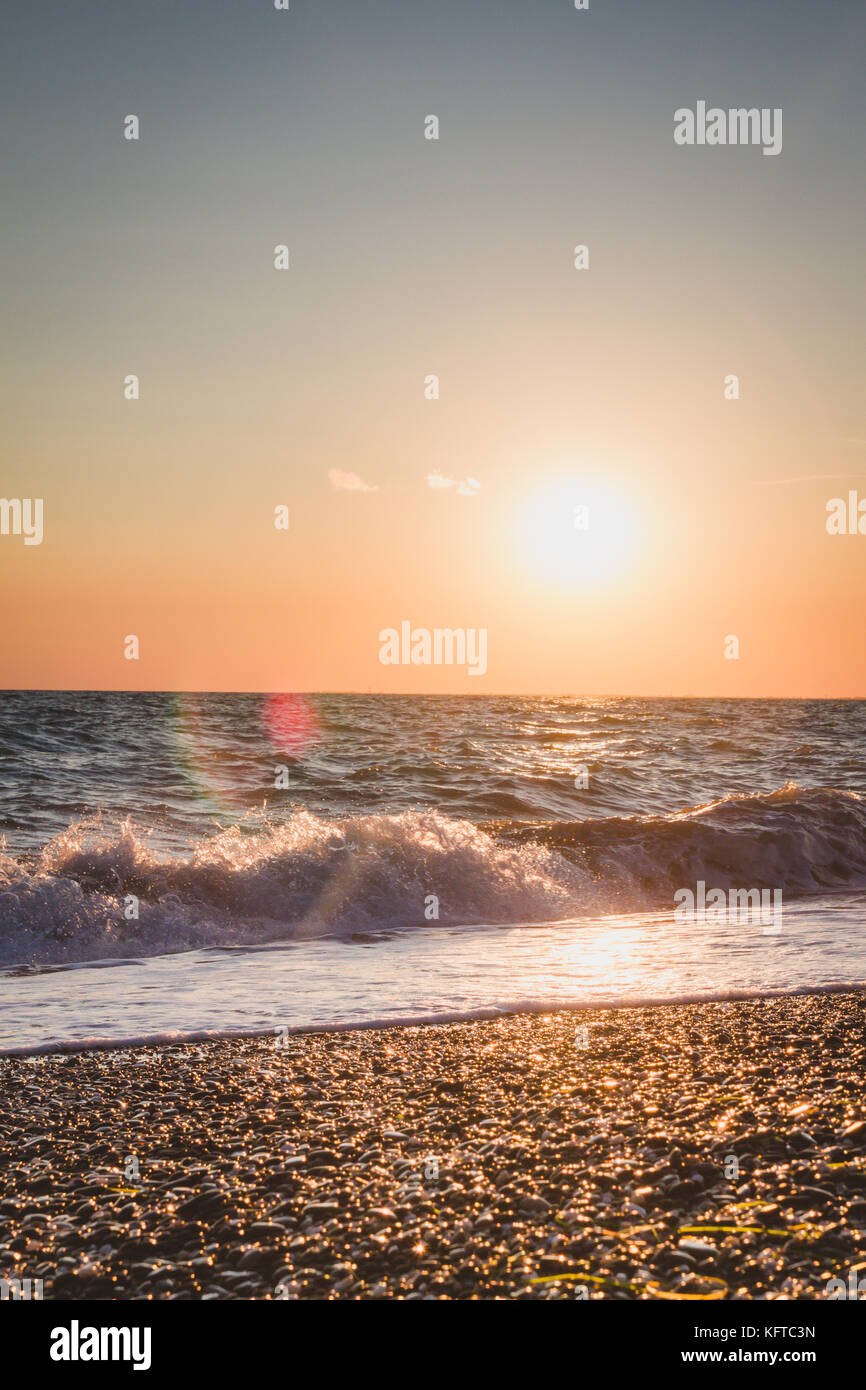 Beautiful sunset on the summer sea Stock Photo - Alamy