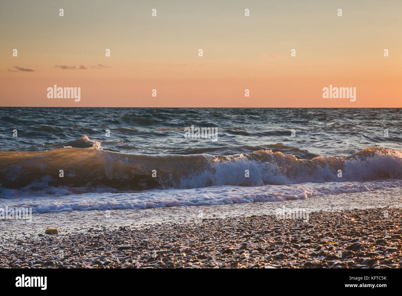 Beautiful sunset on the summer sea Stock Photo - Alamy