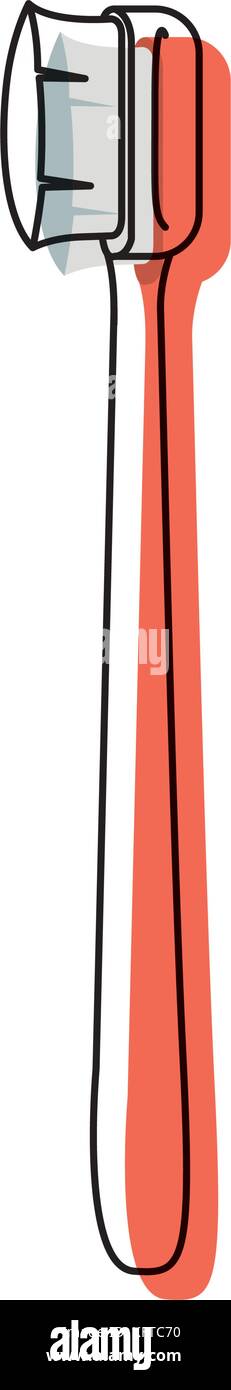 manual toothbrush tool in watercolor silhouette Stock Vector Image ...