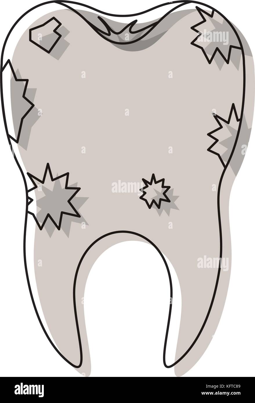 dirty tooth with root in watercolor silhouette Stock Vector Image & Art ...