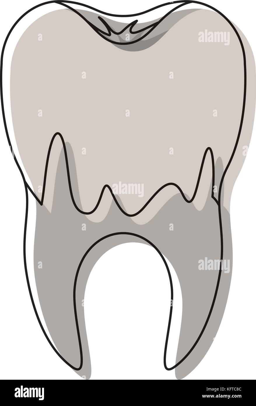 caries in the root of tooth in watercolor silhouette Stock Vector Image ...