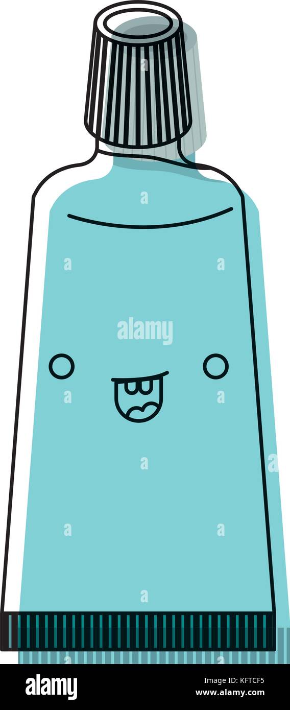 tube of kawaii toothpaste in watercolor silhouette Stock Vector Image ...