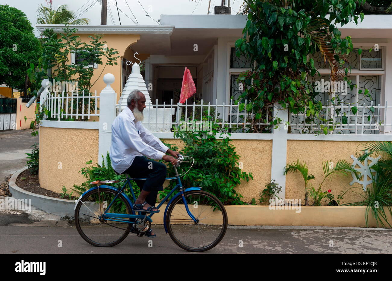 Red bus converted into a cafe, Saint Martin, Mauritius Stock Photo - Alamy
