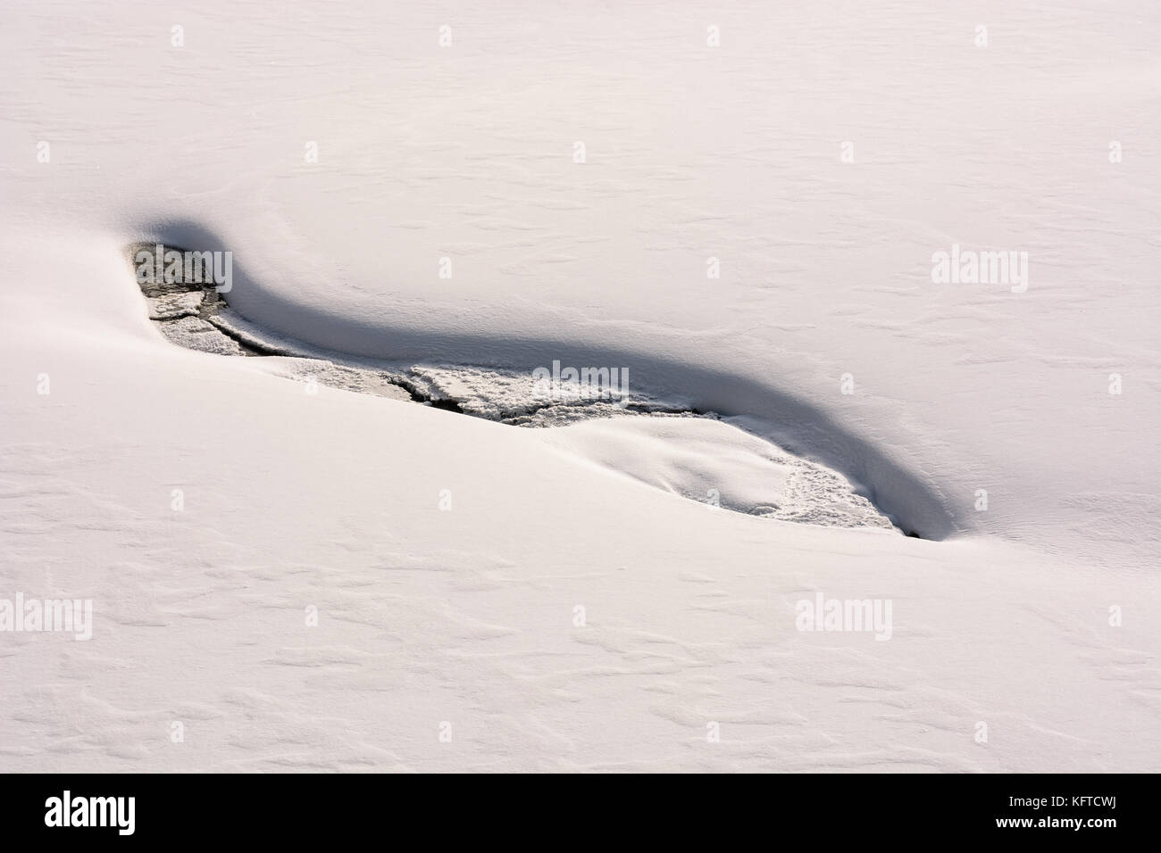 fancy snow layout on the shore of brook. beautiful and unusual ...