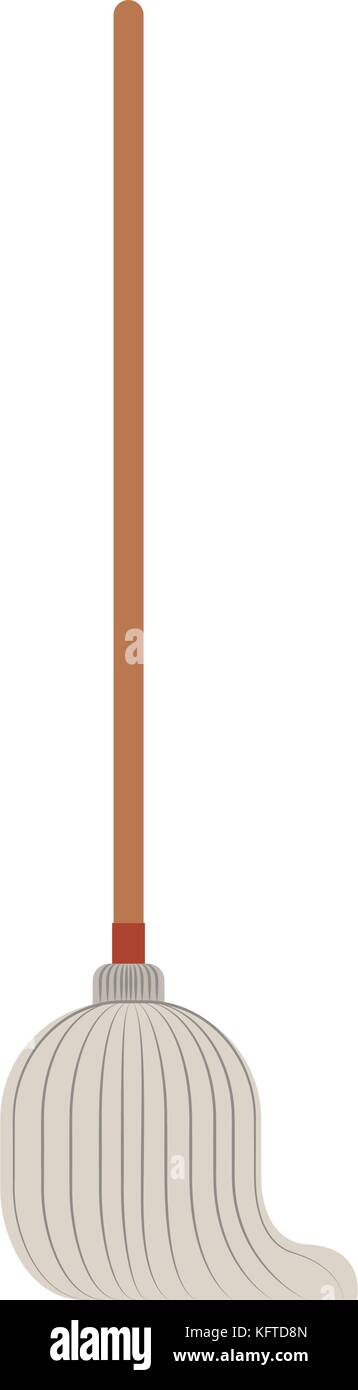 mop with wooden stick in colorful silhouette Stock Vector Image & Art ...