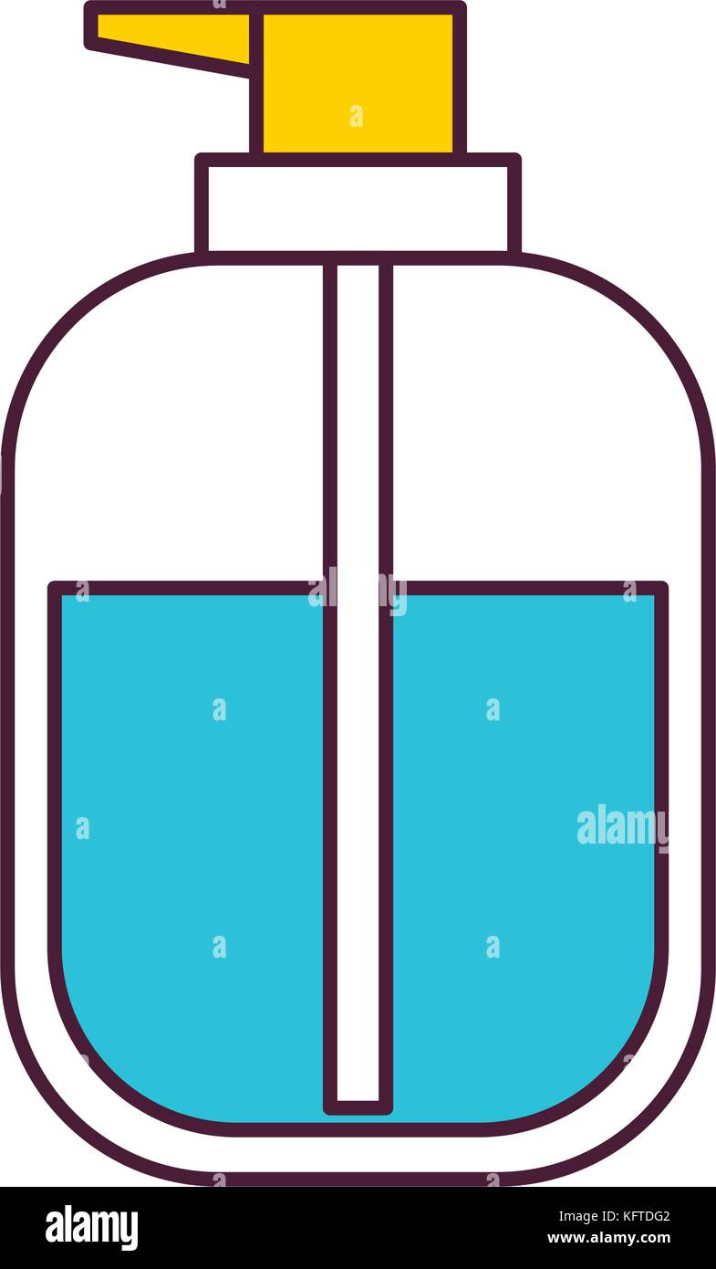 liquid soap bottle dispenser in color sections silhouette Stock Vector ...